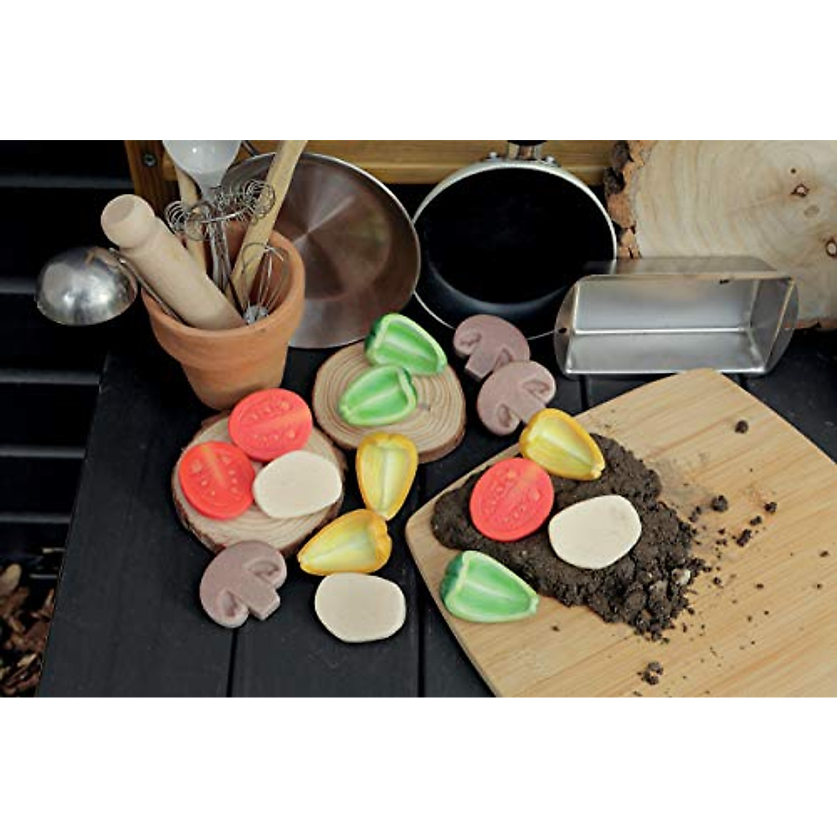 Yellow Door Sensory Play Stones, Pizza Toppings