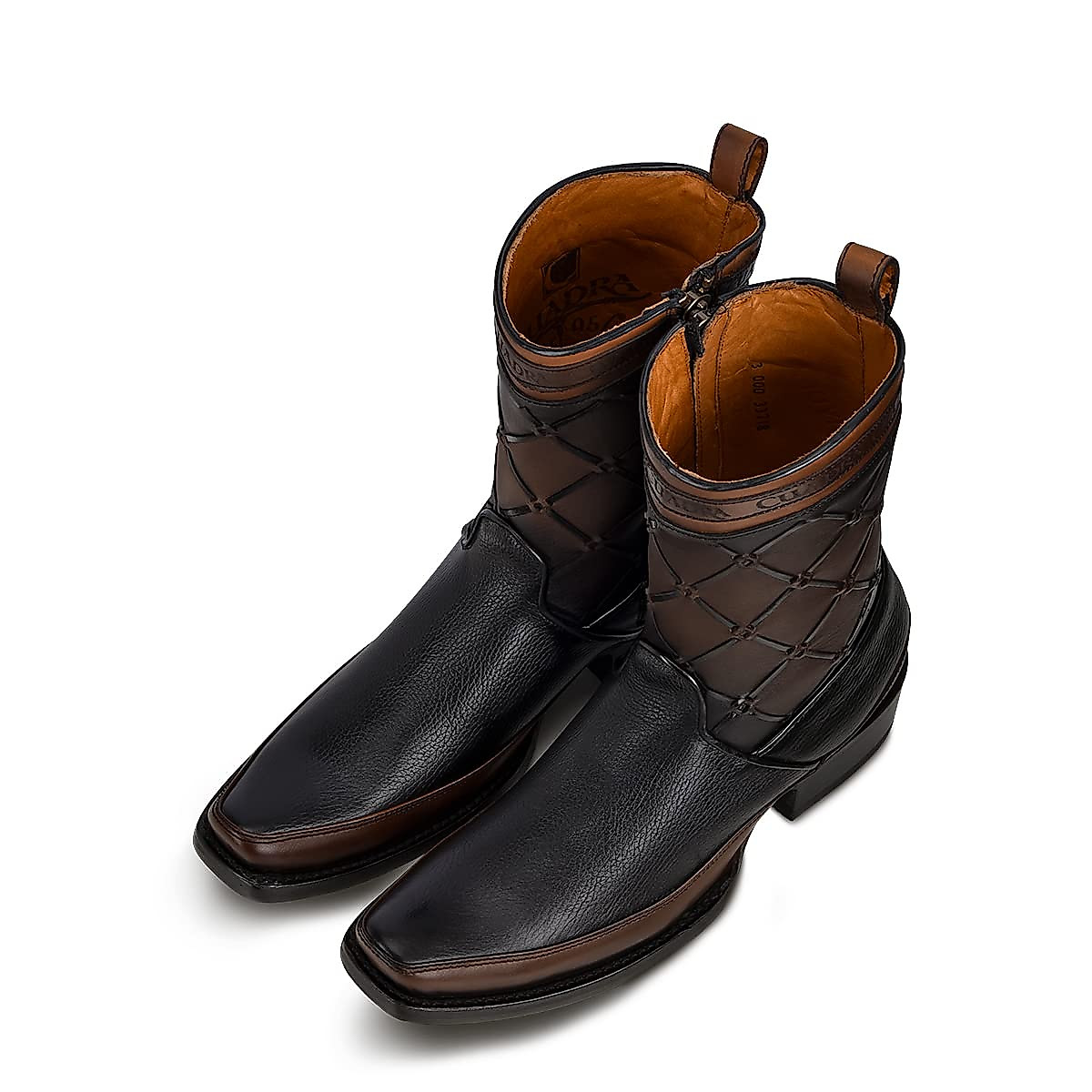 Cuadra Men's Boot in Bovine Leather with Zipper Black, 1J2IRS, Size 9.5