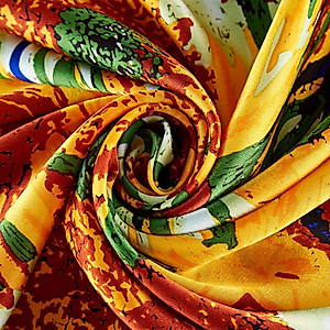 YangtzeStore Large Square Charmeuse Silk Scarf Classic Art Print (Sun Flowers)