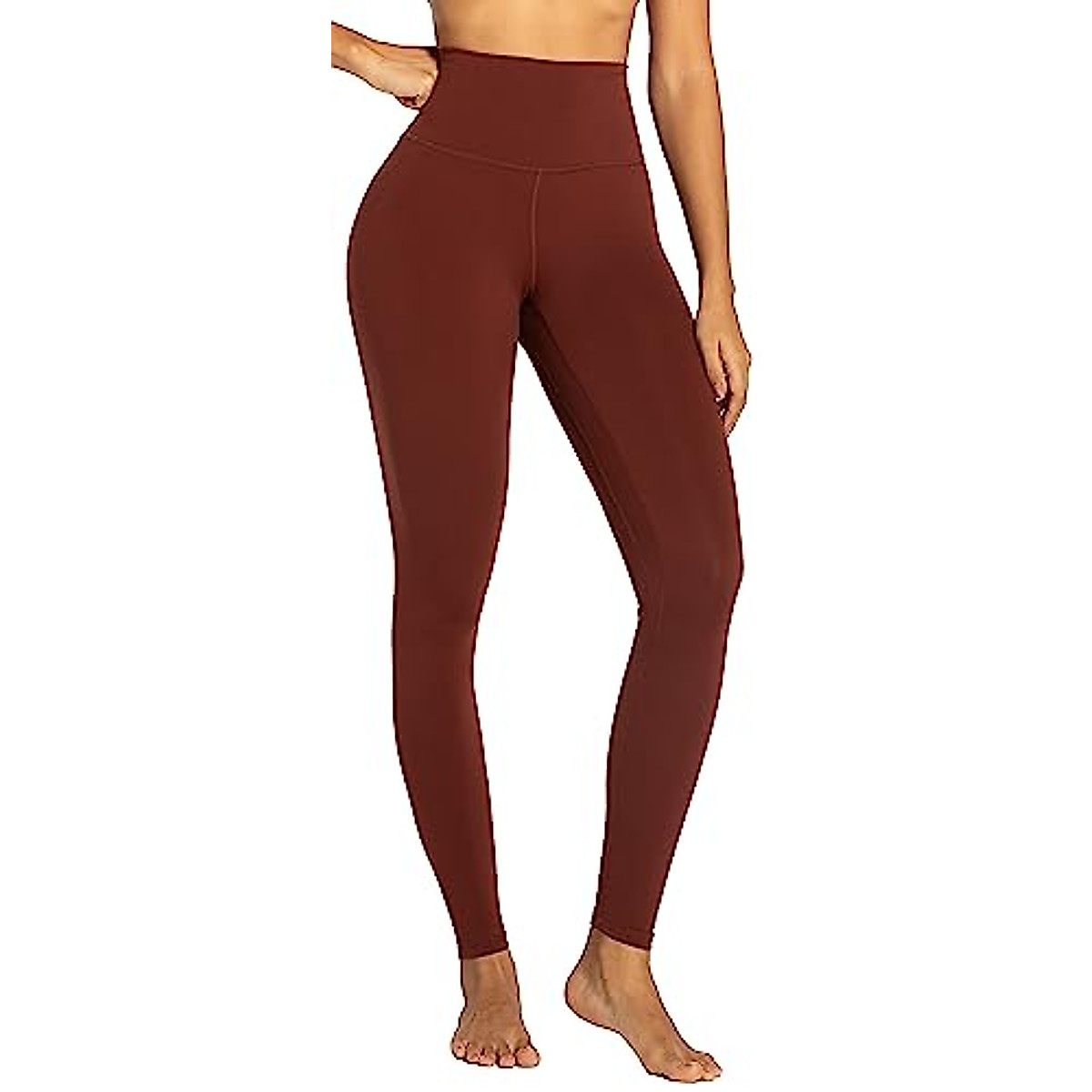 Sunzel Workout Leggings for Women, Squat Proof High Waisted Yoga Pants 4 Way Stretch, Buttery Soft 28" Inseam Wine Red Medium