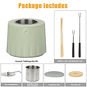 Mini Tabletop Fire Pit, Safcare Smokeless Table Top Fire Bowl with Matte Finish, Bio Ethanol Fireplace for Birthday Parties, Christmas, Halloween and Other Holiday, Indoor or Patio S'Mores Maker