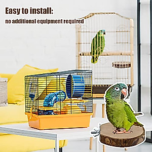 CZWESTC 8 Pieces Natural Wood Bird Perch Wooden Parrot Perch Stand Fork Toys Hanging Multi-Branch Perch Platform Hammock Swing Toy for Macaws, Small Parakeets, Conures, Budgies, Finches