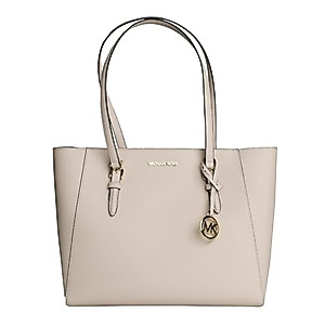 Michael Kors Charlotte Large 3-in-1 Tote Crossbody Handbag Leather (Light Cream)