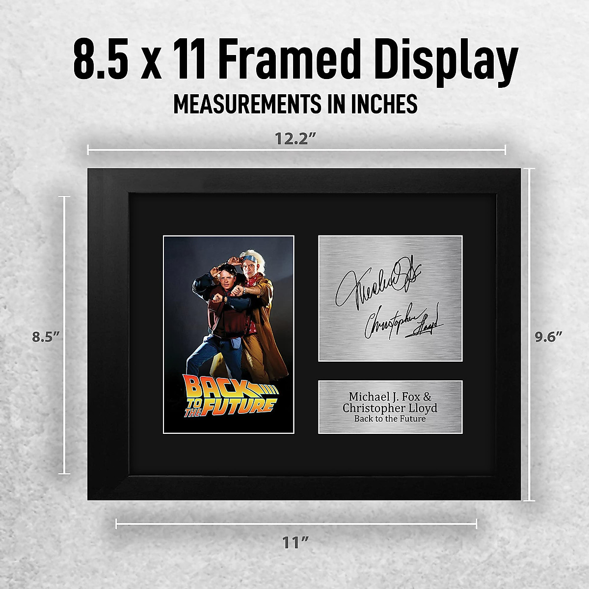 HWC Trading Back to the Future Printed Autograph USL Framed Signed Michael J Fox Christopher Lloyd Print Photo Picture Display - US Letter Size