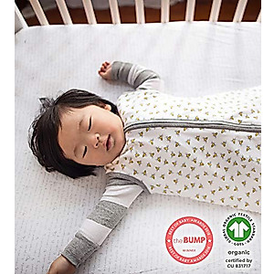 Burt's Bees Baby - Fitted Crib Sheet, Solid Color, 100% Organic Cotton Crib Sheet for Standard Crib and Toddler Mattresses (Cloud White)