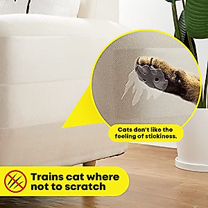 One Sight Cat Scratch Furniture Protector, 4 Inches x 30 Yards, Couch Protector for Cats, Cat Scratch Deterrent for Furniture, Double Sided Tape Anti Cat Scratch Protector Cat Training Tape for Sofa