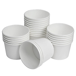 Mr Miracle 16 Ounce Soup / Frozen Dessert Containers with Lids in White. Pack of 25 Sets