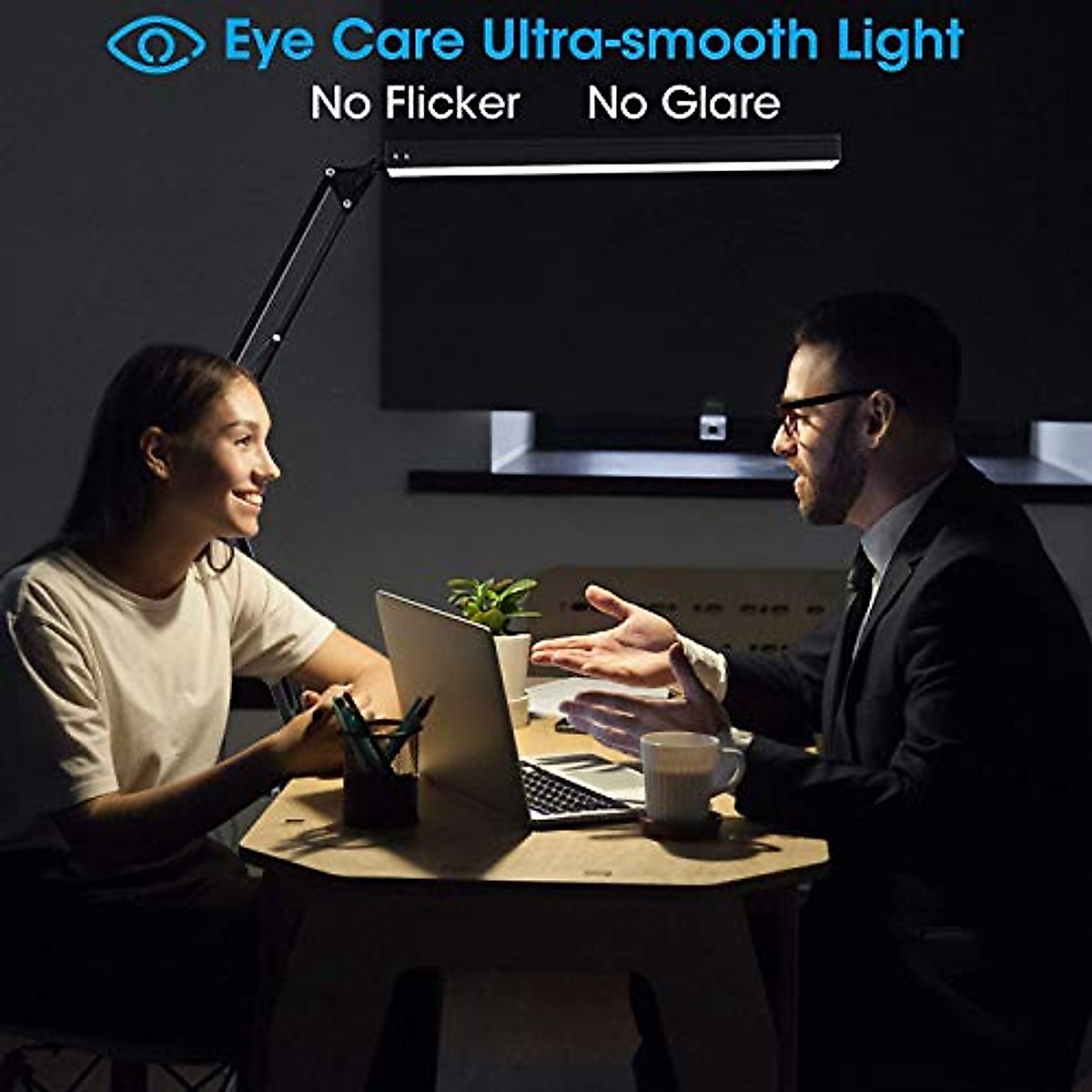 LED Desk Lamp with Clamp, 3 Color Modes Architect Modern Swing Arm Lamp Desk Light, Dimmable Eye-Care Table Light, Memory Function, Task, Study, Reading, Work, Craft, Sewing, Drafting, Home Office 10W