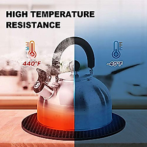 4 Pcs Trivets for Hot Dishes, Kitchen Heat Resistant Silicone Trivet, Extra Thick, Large, Non Slip (1. Black)