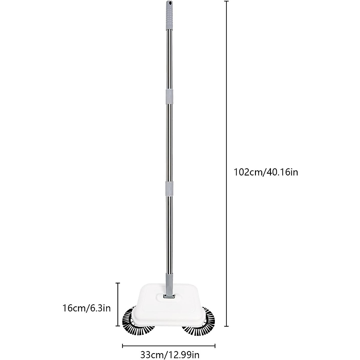 Bhmvase 2-in-1 360° Rotating Hand Push Sweeper, Floor Sweeper, High Efficient Carpet Sweeper with Long Handle, Hanging Manual Vacuum Sweeper for Home Office