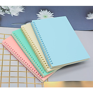 Yansanido Spiral Notebook, 8 Pcs A5 Thick Plastic Hardcover 7mm College Ruled 8 Color 80 Sheets -160 Pages Journals for Study, Work, Travel and Notes (A5, 8 Pcs 8 Color)