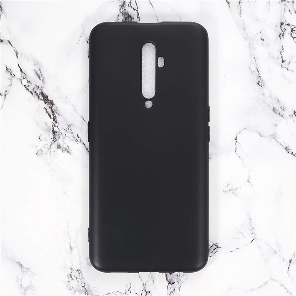 Shantime Oppo Reno 2Z Case, Scratch Resistant Soft TPU Back Cover Shockproof Silicone Gel Rubber Bumper Anti-Fingerprints Full-Body Protective Case Cover for Oppo Reno 2F (Black)