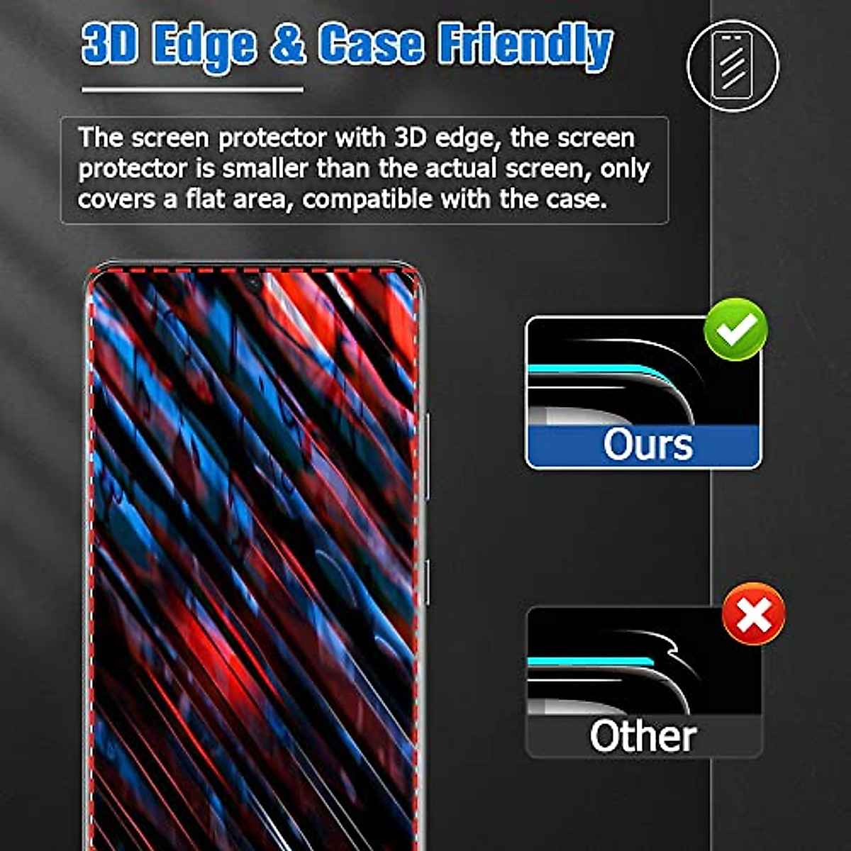 [1+2 Pack] Galaxy S21 Ultra Privacy Screen Protector with Camera Lens Protector, 9H Hardness Tempered Glass/Anti Spy/3D Bending/Scratch Resistant/Bubble-Free For Samsung Galaxy S21 Ultra 5G(6.8")