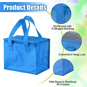 Mifoci 6 Pack Insulated Food Delivery Bags Bulk, 16 x 10 x 13 Inch Insulated Take Away Bags, Reusable Grocery Shopping Bags with Zippered for Hot Cold Food Delivery Refrigerator Pizza