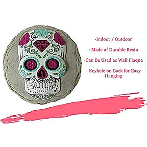 Spoontiques - Garden Décor - Sugar Skull Stepping Stone - Decorative Stone for Garden