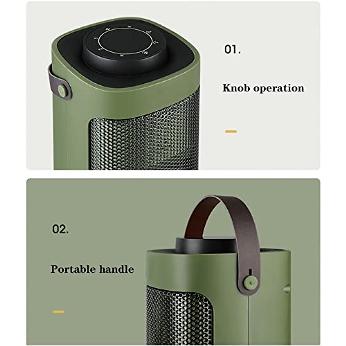 Outdoor Garden Heater Electric Space Heater, Oscillating Ceramic Heater 2200W – Portable Heater with 3 Modes, Overheat Protection and Knob Operation, for Home Office Patio Hea