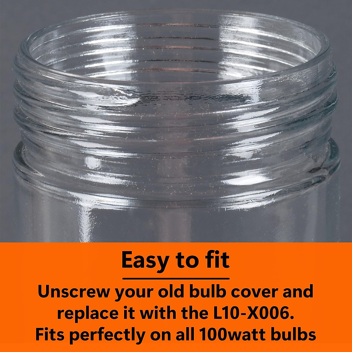 2-Pack Glass Globe Light Bulb Cover for Walk in Refrigerators, Light Bulb Protector Cage for Hood Bulbs, Light Bulb Covers for Bare Bulb 31902 by FryOilsaver Co CHG L10-X006