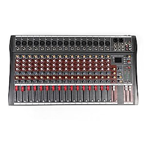 KinHall 16 Channel Professional Bluetooth Live Studio Audio Mixer Power Mixing Console, Professional Audio Mixer Soundboard Console Desktop, Connect Wired/Wireless/Condenser Microphone