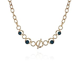 Vince Camuto 14k Gold Tone Twisted Link Necklace, Gold and Pantone Semistone