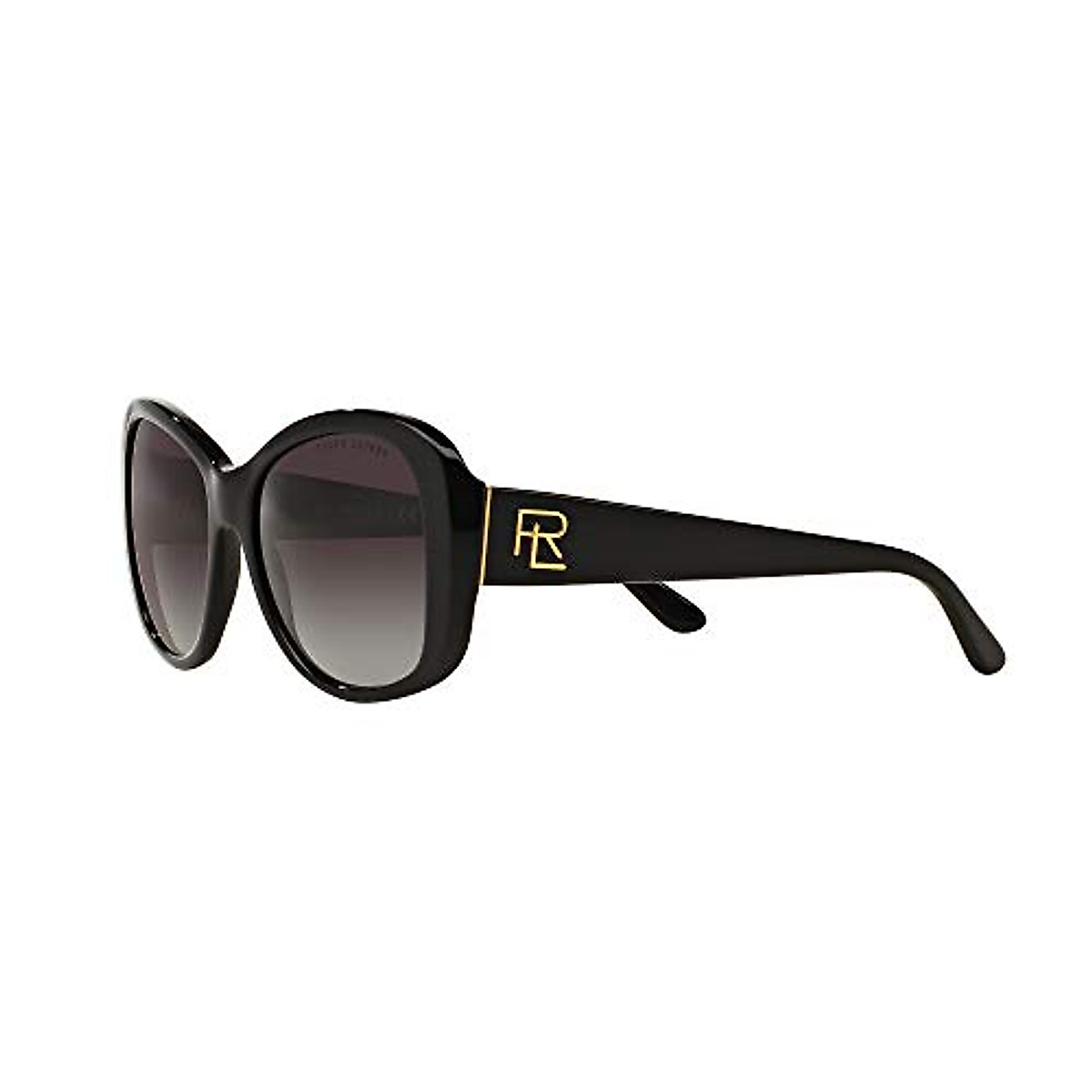 Ralph by Ralph Lauren Women's RL8144 Rectangular Sunglasses, Black/Grey Gradient, 56 mm