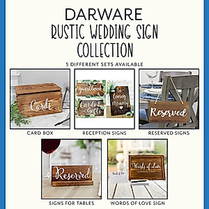 Darware Wooden Wedding Card Box for Receptions (Brown), Rustic Farmhouse Decorative Card Receiving Box for Birthdays, Showers, Graduations and More