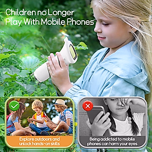 Portable Digital Microscope for Kids, Pocket Handheld Microscope Camera with 2'' Inch Screen, Educational Science Christmas Birthday Gifts for Age 3 4 5 6 7 8 9 10 11 12 Girls Boys - Orange