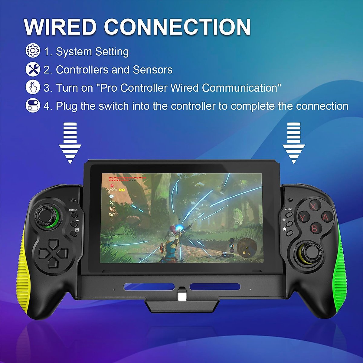 Sefitopher Switch Controller, One Piece Joy Pad Replacement for Nintendo Switch Joycons, Support Turbo, 6-Axis Gyro, Dual Motors Vibration, Wake-up Function, Suitable for Big Hand Players