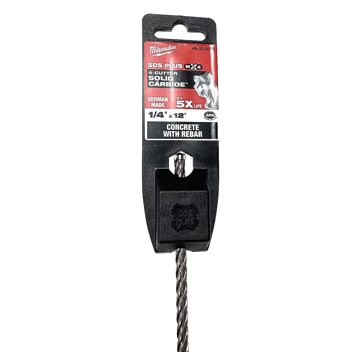 TTI Milwaukee 1/4 in. x 12 in. MX4 SDS-Plus Carbide Bit for Rotary Tool - Concrete with Rebar