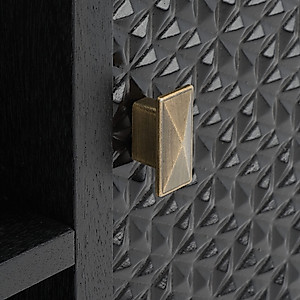 Safavieh Home Collection Halton Black 2-Door 1-Shelf Entertainment Stand up to 55" Flatscreen TV Media Unit