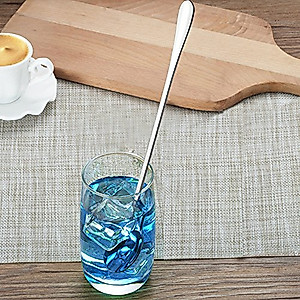 4 pcs 9 Inch Long Handle Iced Tea Spoon, Coffee Spoon, Ice Cream Spoon, Stainless Steel Cocktail Stirring Spoons for Mixing, Cocktail Stirring, Tea, Coffee, Milkshake, Cold Drink