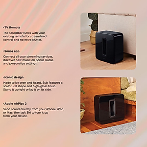 Sonos Sub (Gen 3) - The Wireless Subwoofer for Deep Bass - Black