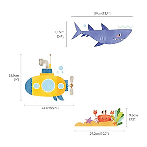 DECOWALL DS8-1611 Sea Adventure Kids Wall Stickers Wall Decals Peel and Stick Removable Wall Stickers for Kids Nursery Bedroom Living Room d?cor