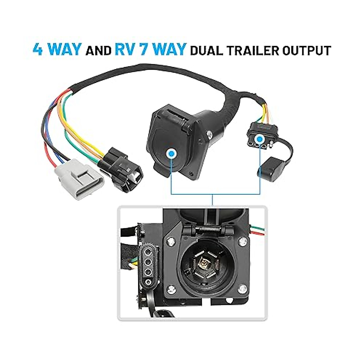 Oyviny Multi-Tow 4 and 7 Way Trailer Wiring Adapter for 2003-2006 Toyota Tundra, Tundra Towing Harness Tundra Trailer Hitch Wiring, Factory Tow Package Required