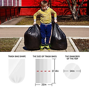 8 Gallon 40 Counts Strong Medium Trash Bags Garbage Bags by Teivio, Bathroom Trash Can Bin Liners, Plastic Bags for home office kitchen, Black
