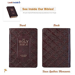 KJV Holy Bible, Giant Print Standard Size Faux Leather Red Letter Edition - Thumb Index & Ribbon Marker, King James Version, Dark Brown