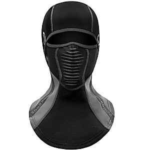 ROCKBROS Ski Mask Cold Weather Balaclava Windproof Fleece Thermal Face Mask Men Women Winter Neck Gaiter Motorcycle Riding Grey Black