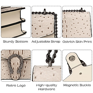 MYHOZEE White Crossbody Bags for Womens, Quilted Crossbody Purses Chain Shoulder Bag for Women