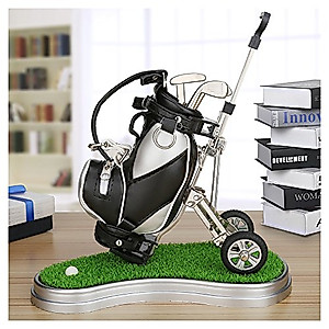10L0L Golf Gifts, Golf Bag Pen Holder Golf Club Pens Gift Set Golf Race Souvenirs Unique Gifts for Men Dad Boss Golfer Fans Coworker - Silver + Black