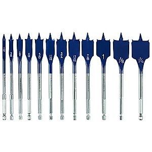 BOSCH DSB5012 12-Piece Assorted Set Daredevil Spade Bits, 1/4 In. Hex Shank Ideal for Fast Drilling Applications in Wood