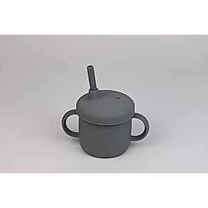 Silleebee Silicone 5-in-1 Toddler Open Training Cup | 3 Interchangeable Lids with Straw and Handles | Sippy and Snack Option for Babies | Infant 6 mos+