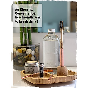 Replaceable Bamboo Toothbrush Aluminum Handle - BPA Free, Soft Bristles | Eco-Friendly, Biodegradable, Compostable, Vegan & Zero Waste | 3 Heads Total | 9-12 Months supply. (COPPER CHARCOAL BRISTLES)