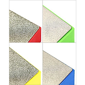 QWORK Diamond Hand Polishing Pads, 4 Pack Plane Sharp Sanding Block Kit, 60#,100#,200#,400# Diamond Hand Polishing Pads for Stone, Glass Granite Marble Concrete Stone Sanding and Polishing