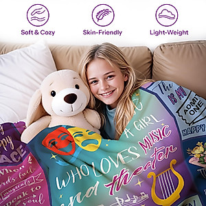 PIUFAM Theater Gifts, Theater Gifts for Girls, Theatre Gifts, Gifts for Theater Lovers, Musical Theater Gifts, Broadway Gifts, Theater Blanket for Girls on Birthday Christmas Thanksgiving 40x50 in