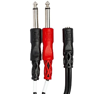 Hosa YMP-434 3.5 mm TRSF to Dual 1/4" TS Stereo Breakout Cable