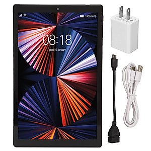 Cuifati 10in Tablet, HD Tablet for 10.0 4GRAM 64GROM 128G Expansion Octa Core CPU 2.5GHz, Dual SIM IPS Screen 5G Dual Band Tablet 100 to 240V (US Plug)