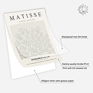 Habseligkeit Sage Green Master Wall Art Prints, Abstract Matisse Wall Art Exhibition Posters, Vintage Art Boho Art Prints, Retro Room Decor for Aesthetic Bedroom（8x10inch, Unframed