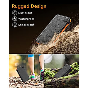 Tranmix Solar Charger 25000mAh, Portable Solar Phone Charger with 4 Solar Panels, High Capacity Solar Power Bank External Battery Pack for Smart Phones, Tablets and Hiking, Camping