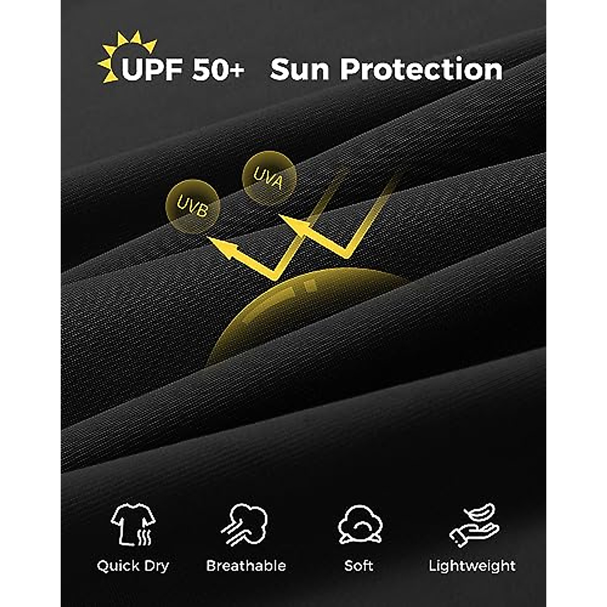 JOCMIC Boy Rash Guard Shirts Boys Swim Shirts UPF 50+ Sun Protection Long Sleeve Quick Dry Shirts Black 8-9Y