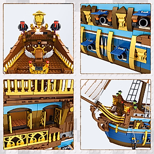 JMBricklayer Pirate Ship Building Sets for Adults, Gorgeous Royal Fleet Ship with Tiered Design, Attractive Pirate Toys Building Blocks Pirate Ship Large Model, Gifts for Teens Adults(3162 Pieces)
