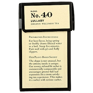 STEVEN SMITH TEAMAKER Smith Teamaker Organic Lullaby Blend No. 40 (Caffeine-free Organic Wellness Tea), 0.95 Oz Tea Bags, 15Count